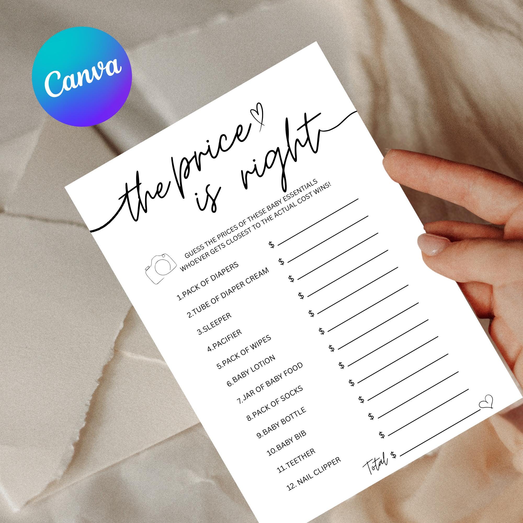 The Price is Right Baby Shower Game | Baby Price is Right | Guess the ...