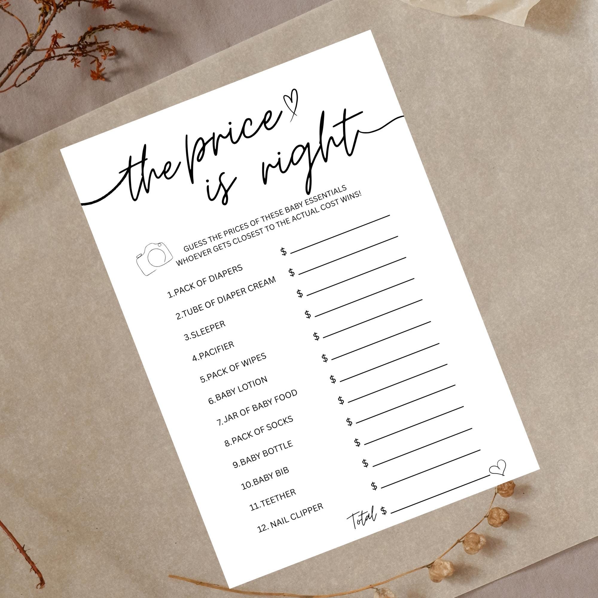 The Price is Right Baby Shower Game | Baby Price is Right | Guess the ...