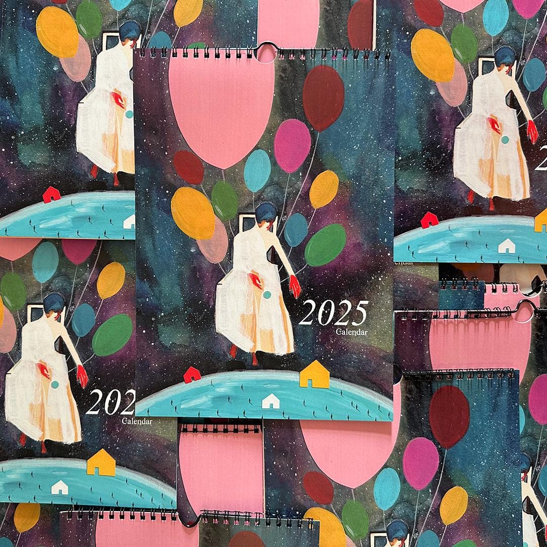 2025 Calendar - Wall Decor, Wall Art, Illustration, Drawing, Portrait ...