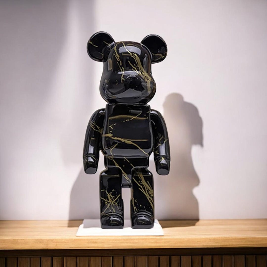Graffiti Bearbrick Bear Statue - Modern Art Decor for Shelves Desks ...
