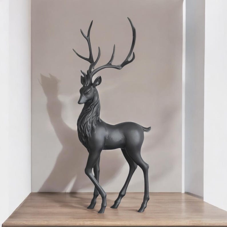 Nordic Deer Statue Set: Luxury Resin Elk Figurines - Etsy