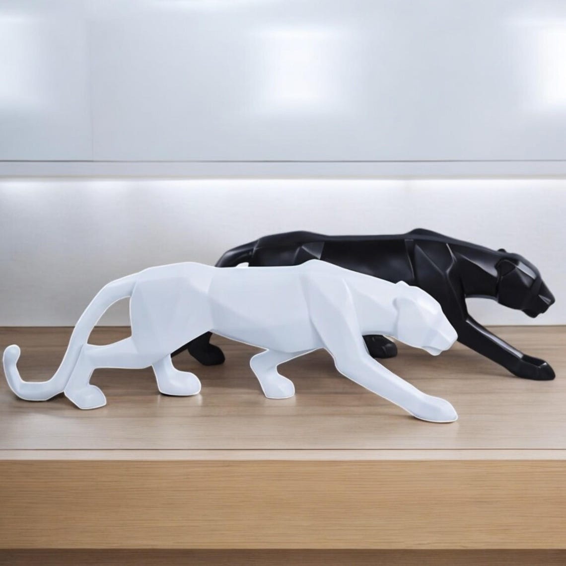 Geometric Panther Statue: Modern Resin Leopard Sculpture - Etsy