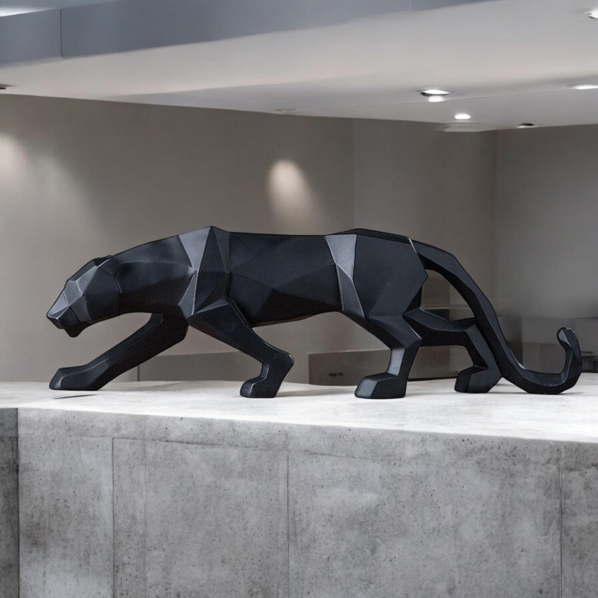 Geometric Panther Statue: Modern Resin Leopard Sculpture - Etsy