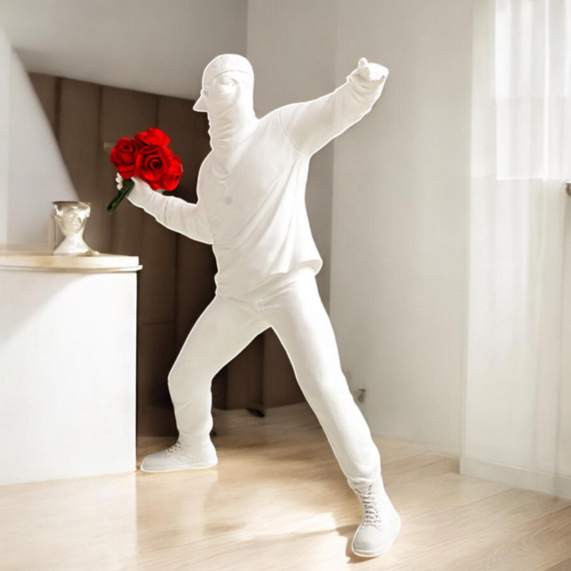 Banksy Flower Thrower Statue: Graffiti-inspired Pop Art Sculpture - Etsy