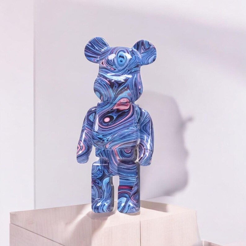 Graffiti Bearbrick Bear Statue - Urban Art Decor for Shelf & Desk ...