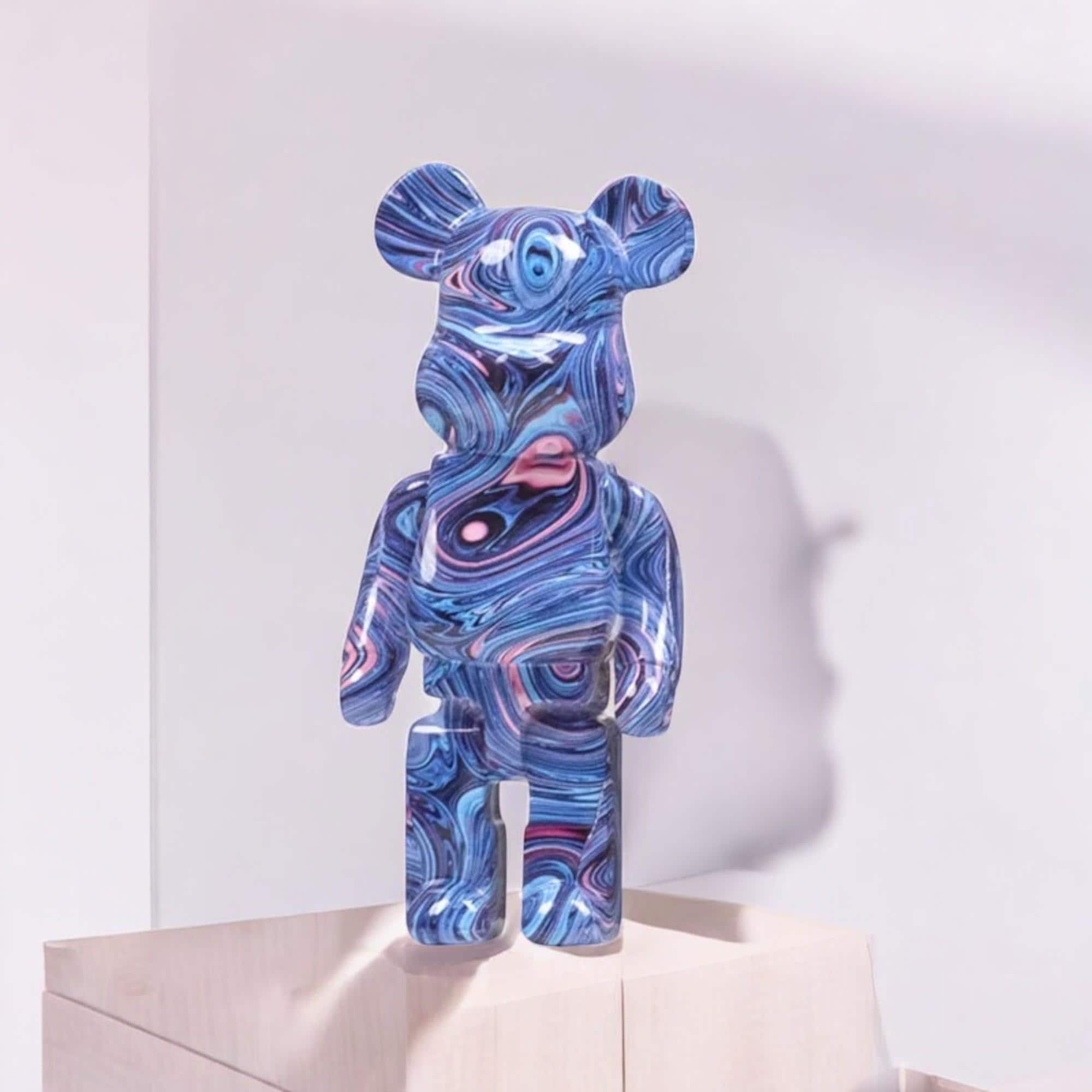 Graffiti Bearbrick Bear Statue - Urban Art Decor for Shelf & Desk ...