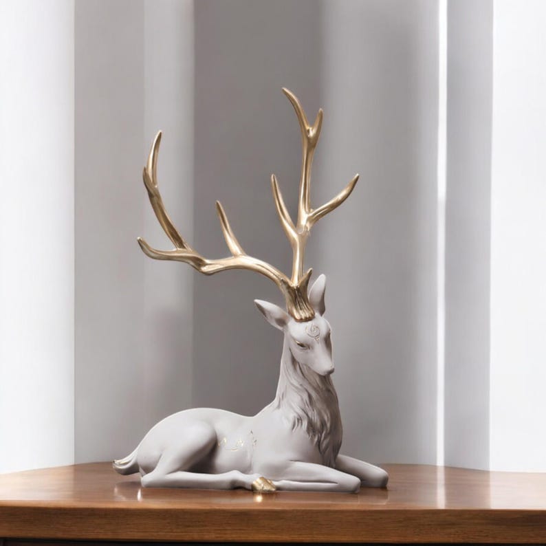 Nordic Deer Statue Set: Luxury Resin Elk Figurines - Etsy