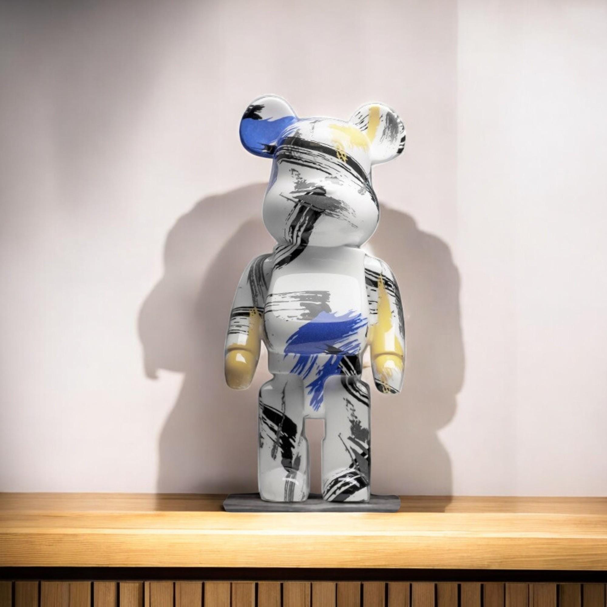 Graffiti Bearbrick Bear Statue - Modern Art Decor for Shelves Desks ...