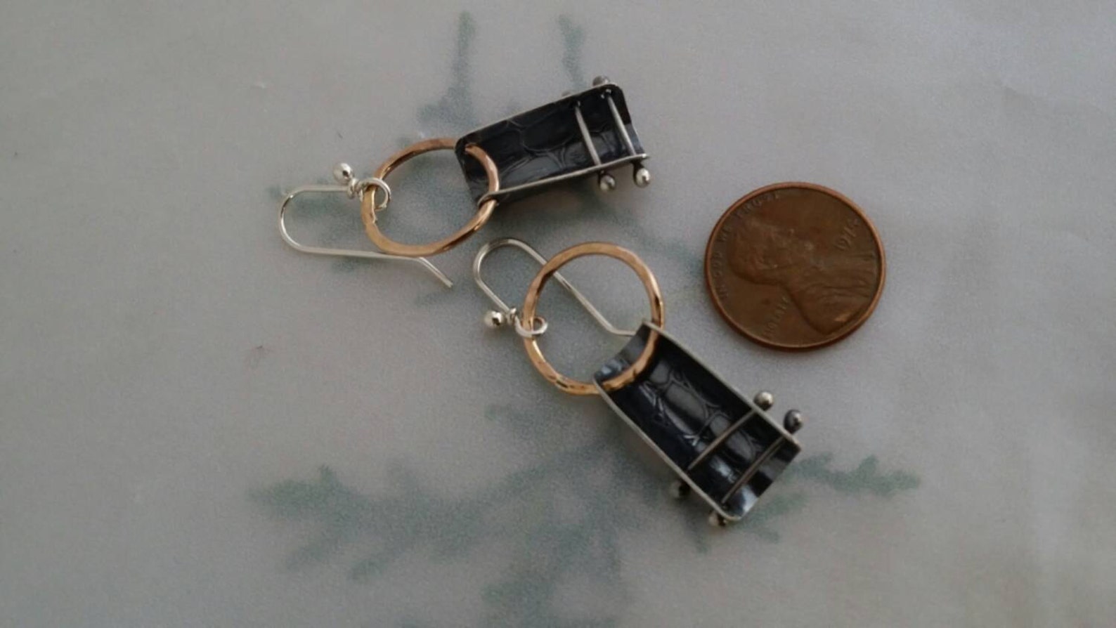 Sterling and Gold Corset Earrings - Etsy