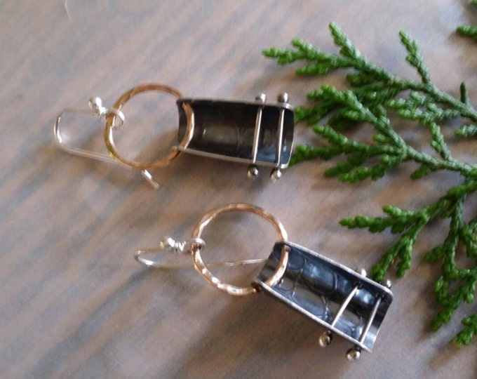 Sterling and Gold Corset Earrings - Etsy