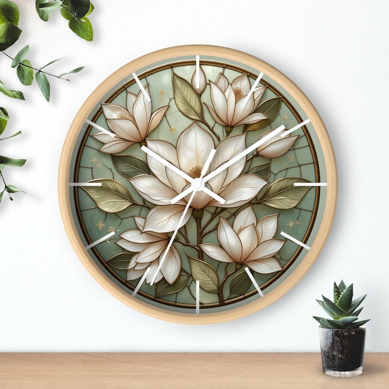 Small Flower Glass Clock - Etsy