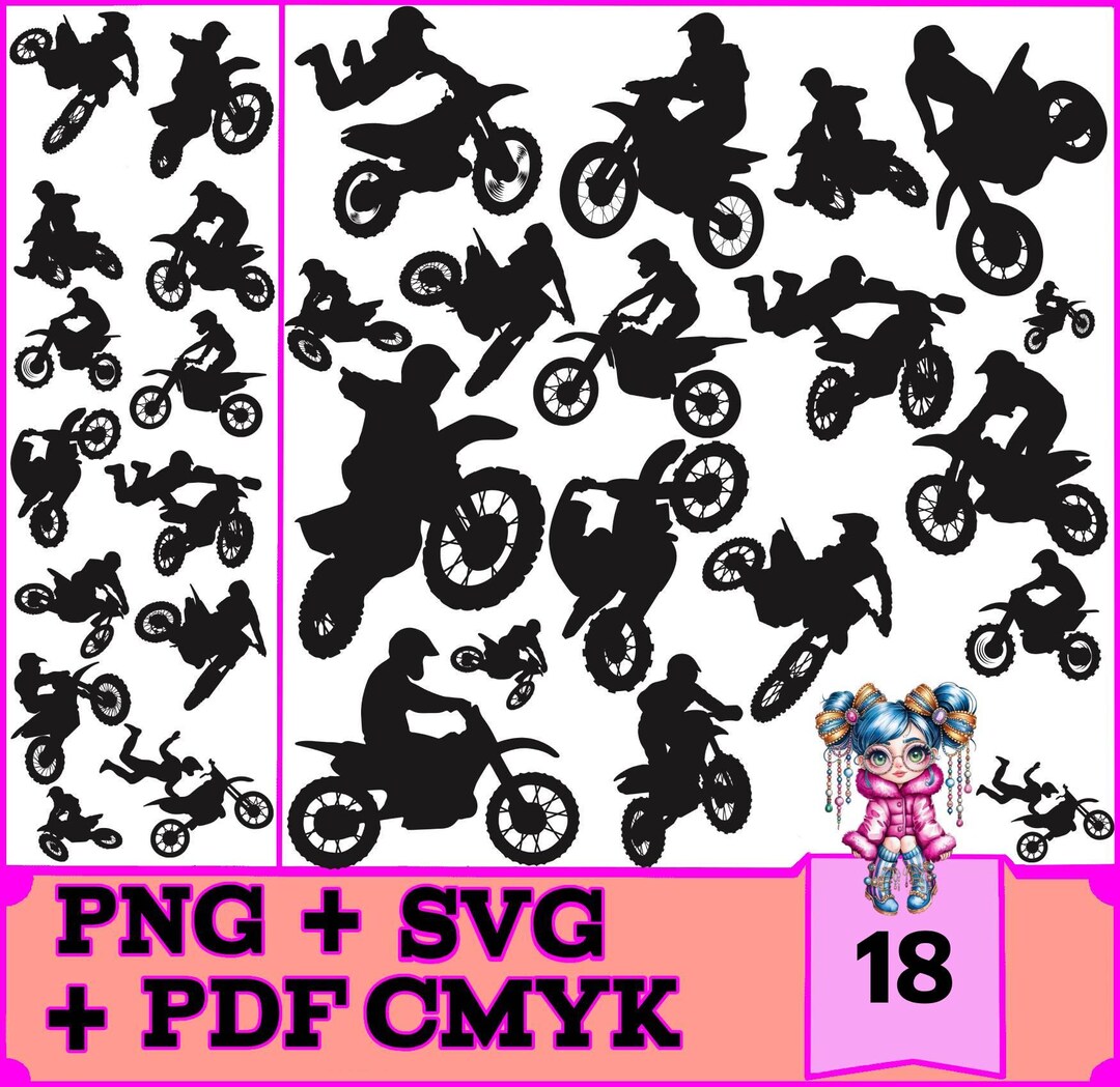 Motocross Svg, Png, Pdf Bundle, Motocross Rider Svg, Dirt Bike Svg ...