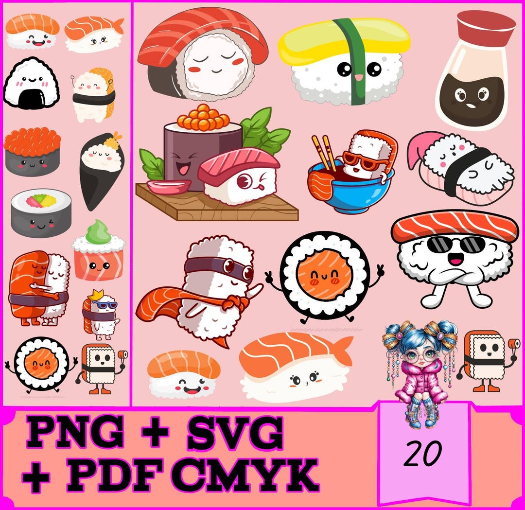 Sushi SVG Bundle | Sushi Lover SVG Cut File | Instant Download | Commercial Use | Foodie SVG ...