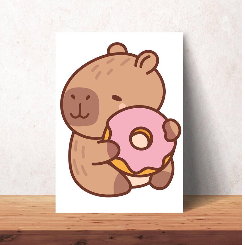Capybara Food Stickers – Digital Planner Graphics (png, Svg, Pdf CMYK ...