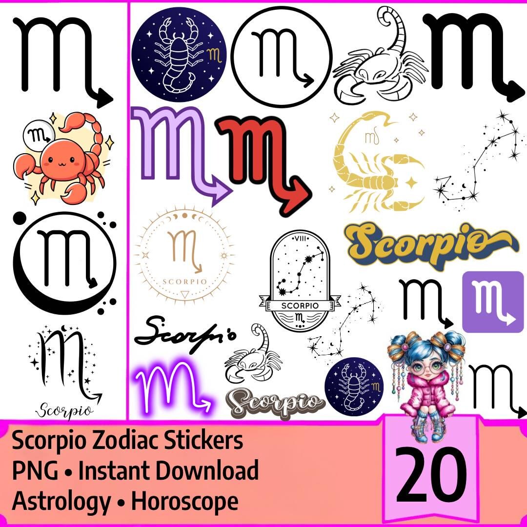 Scorpio Zodiac Stickers PNG |sign Clipart | Astrology & Horoscope Art ...