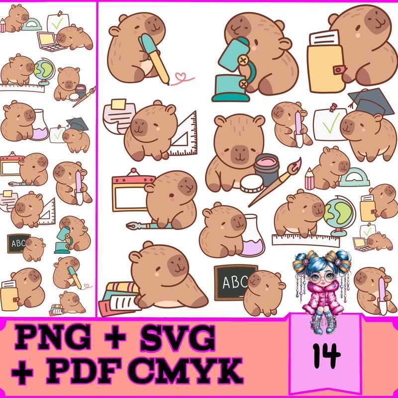 Cute Capybara Stickers - Etsy