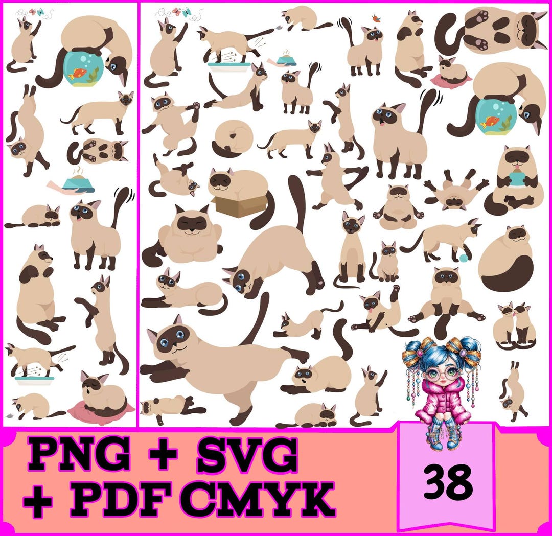 38 Siamese Bundle for Cricut Maker 3, Explore Air 2, Joy & Silhouette ...