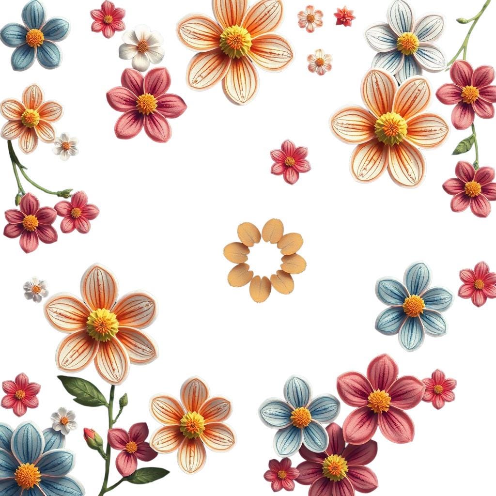Floral Decor Stickers Clipart | Printable Flower Designs for ...