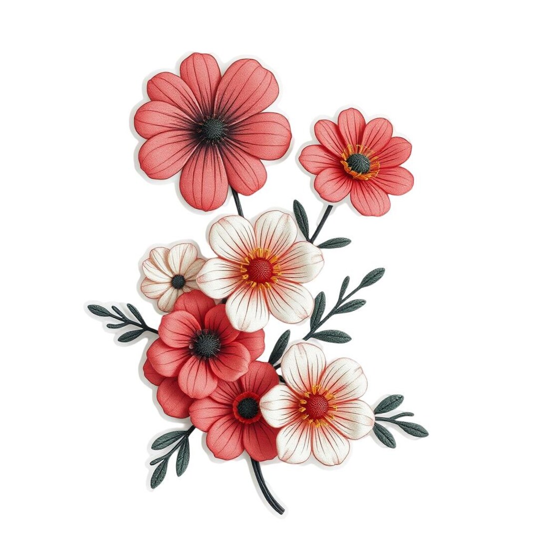 Floral Decor Stickers Clipart | Printable Flower Designs for ...