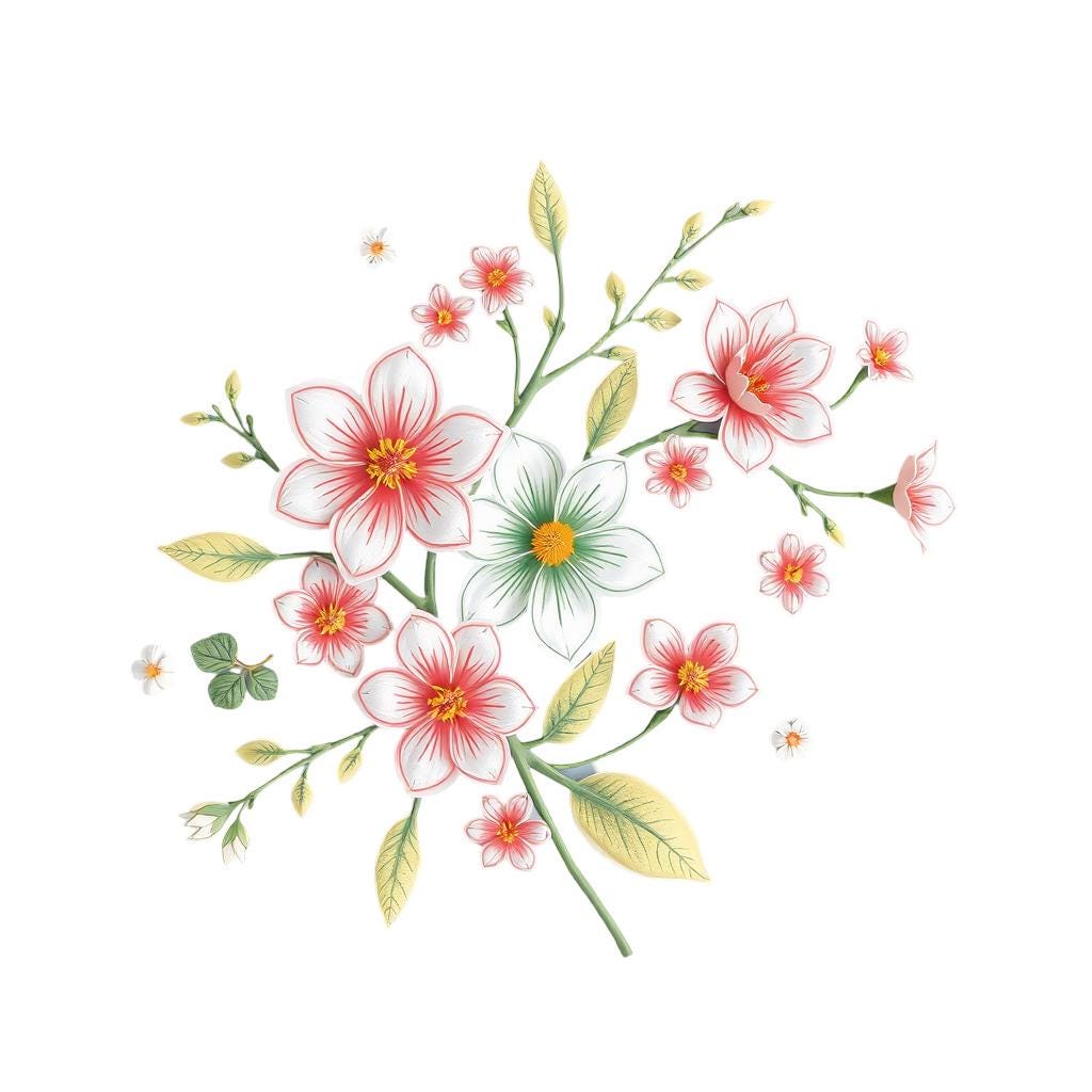 Floral Decor Stickers Clipart | Printable Flower Designs for ...