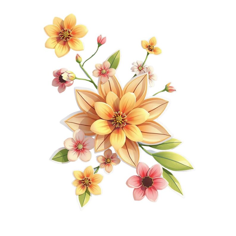 Floral Decor Stickers Clipart | Printable Flower Designs for ...