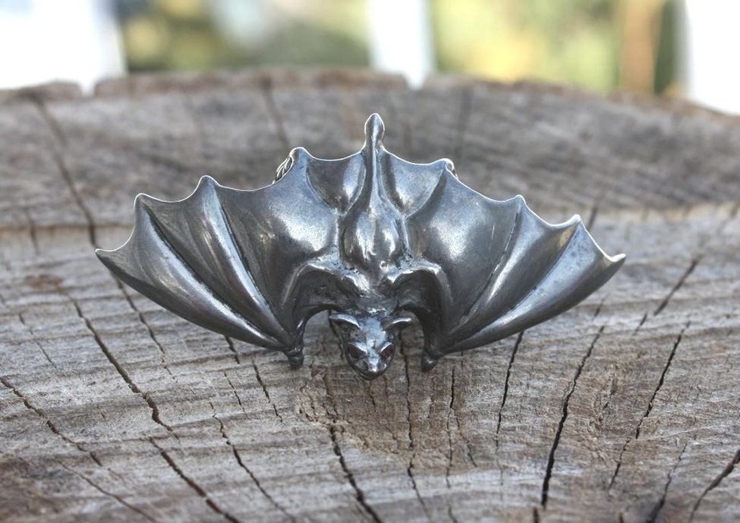 Irc Black Silver Bat Wing With Ruby Eyes - Etsy