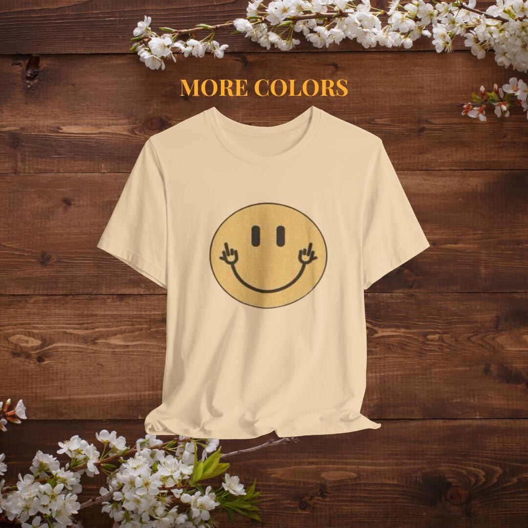 Smiley Face Middle Finger Tee, Funny Tshirt, Funny Gifts, Fuck You ...