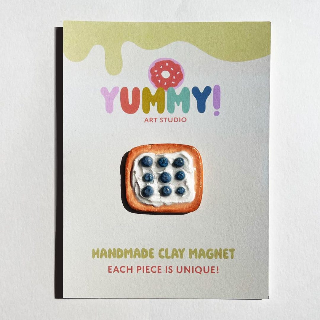 Toast With Blueberry & Cream Cheese Magnet | Cute Kitchen Decor ...