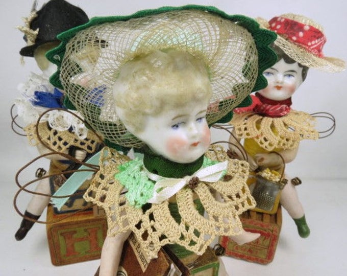 Art Doll, "ramona", Assemblage Doll With Antique Doll Parts and Vintage ...