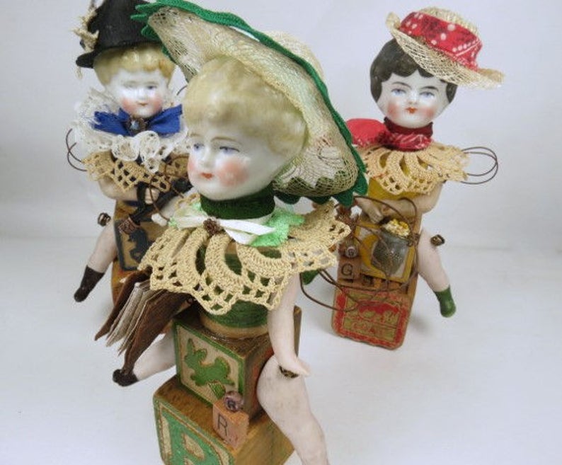 Art Doll ramona Assemblage Doll With Antique - Etsy