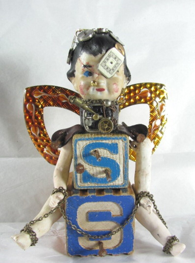 Angel "spike" Steampunk Assemblage Art Doll - Etsy