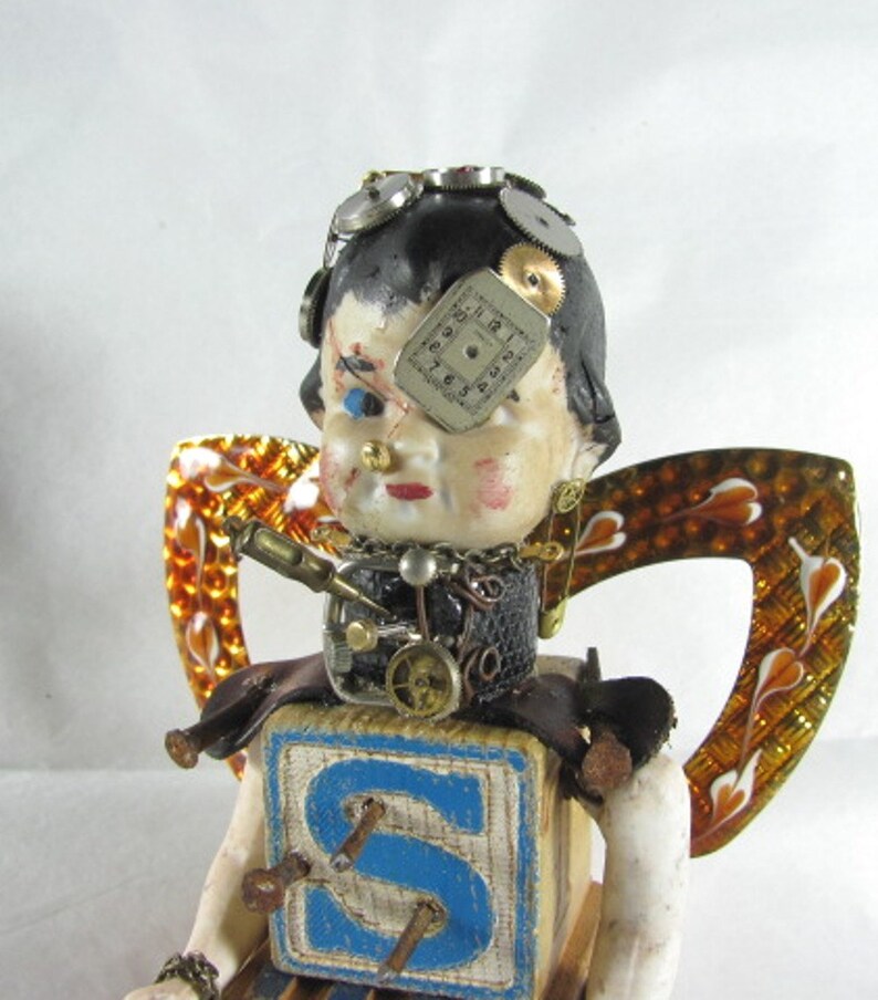 Angel "spike" Steampunk Assemblage Art Doll - Etsy