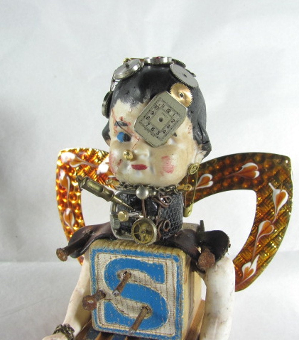 Angel spike Steampunk Assemblage Art Doll - Etsy Australia