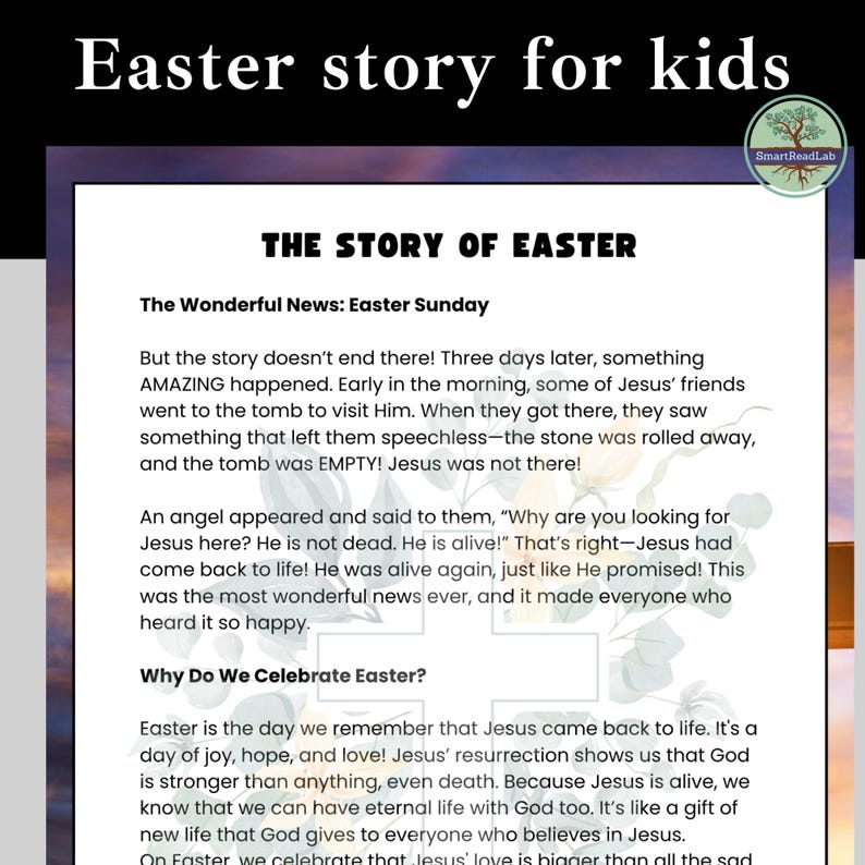 Printable Easter Story for Kids – Faith-based Children’s Story About ...