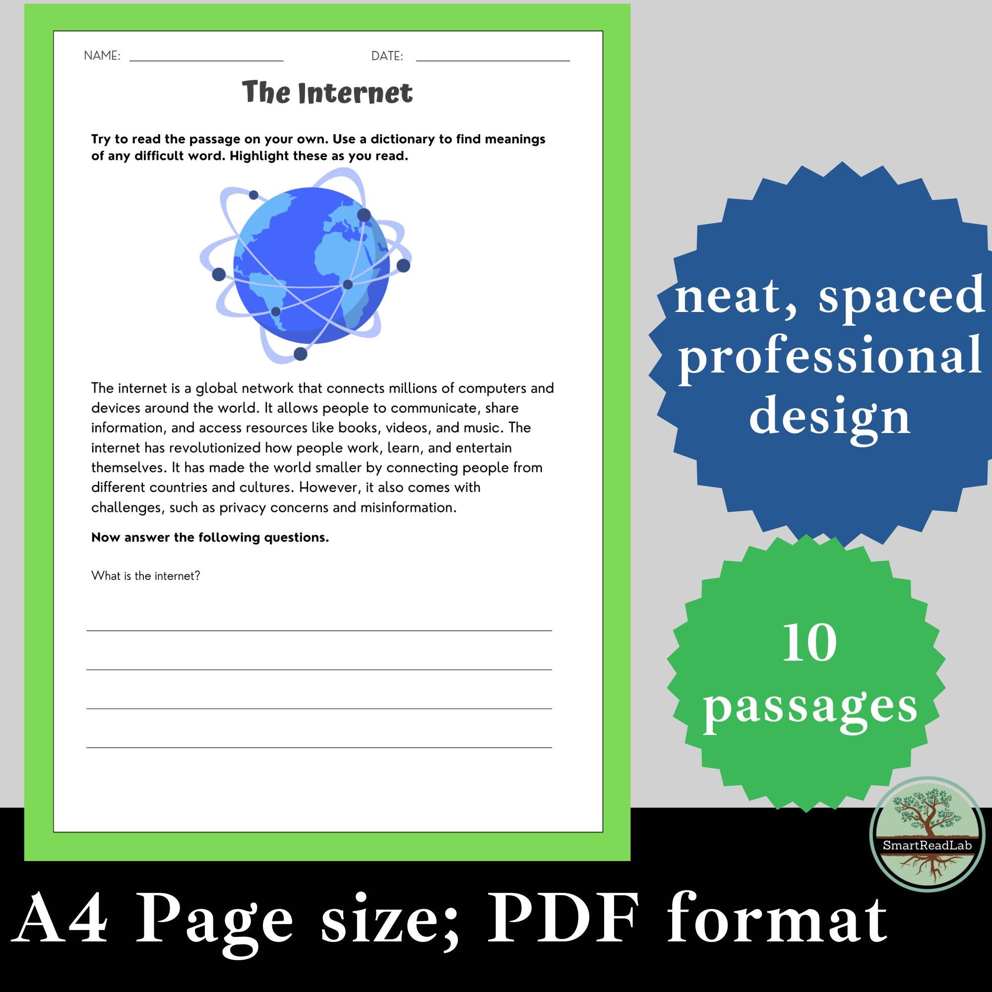 Grade 4 Reading Comprehension Worksheet - 4th Grade Reading Activities ...