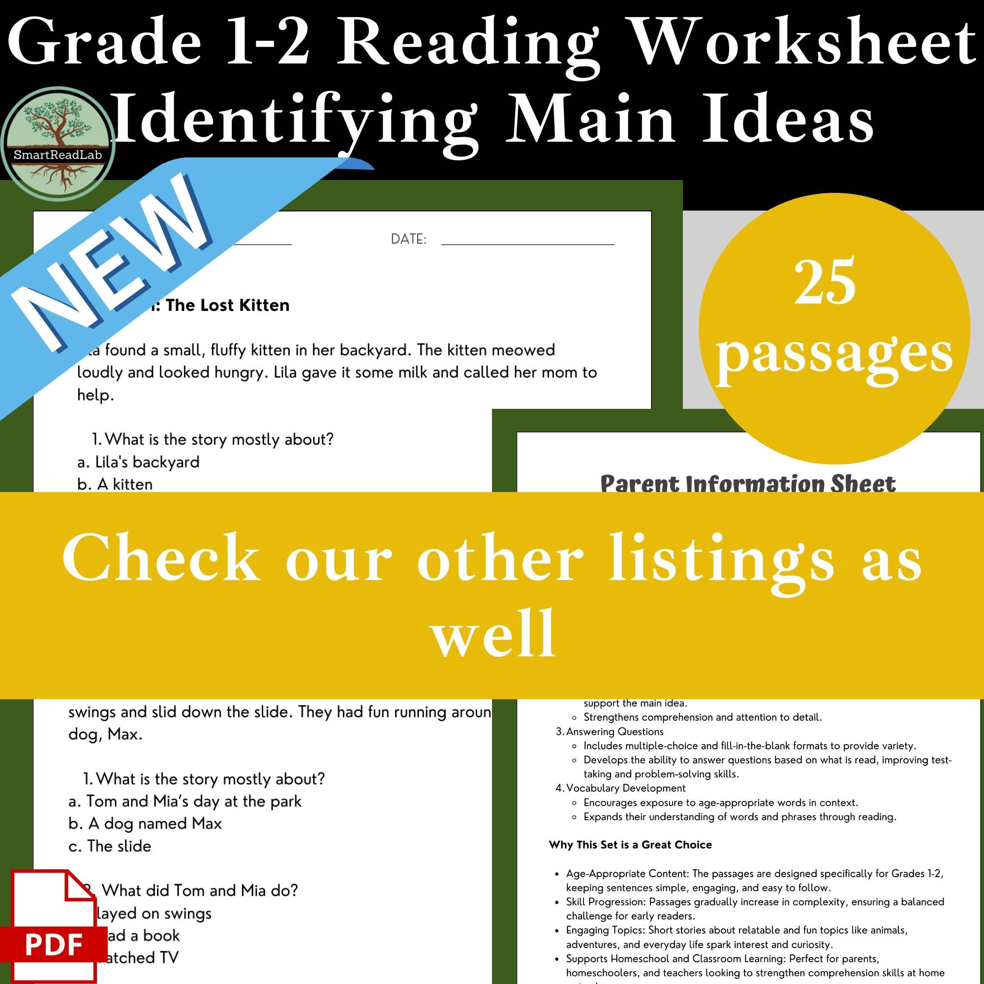 35 Kindergarten 1st Grade Reading Comprehension Passages Worksheets ...