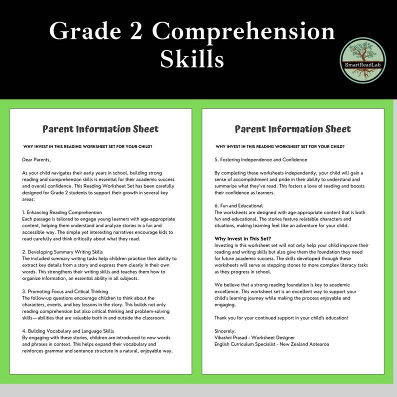 2nd-3rd Grade Reading Comprehension Worksheet Bundle - Printable ...