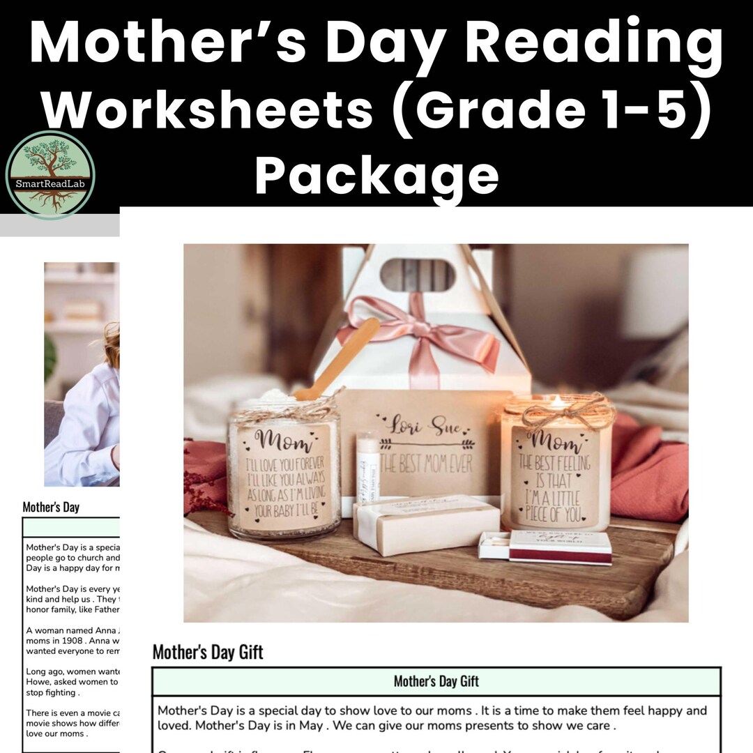 Mother's Day Reading Comprehension Worksheets | Grades 1-5 Reading ...