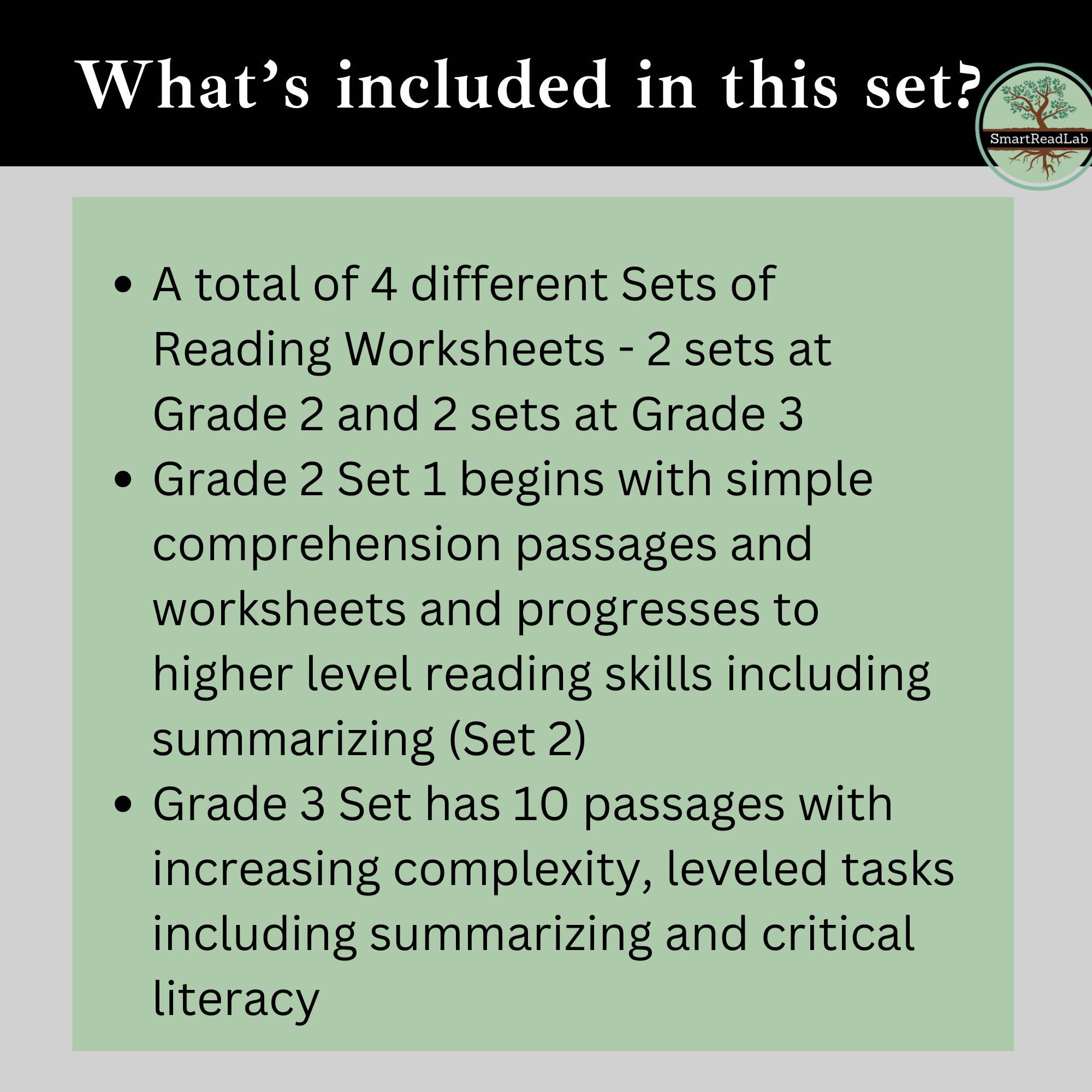 2nd-3rd Grade Reading Comprehension Worksheet Bundle - Printable ...