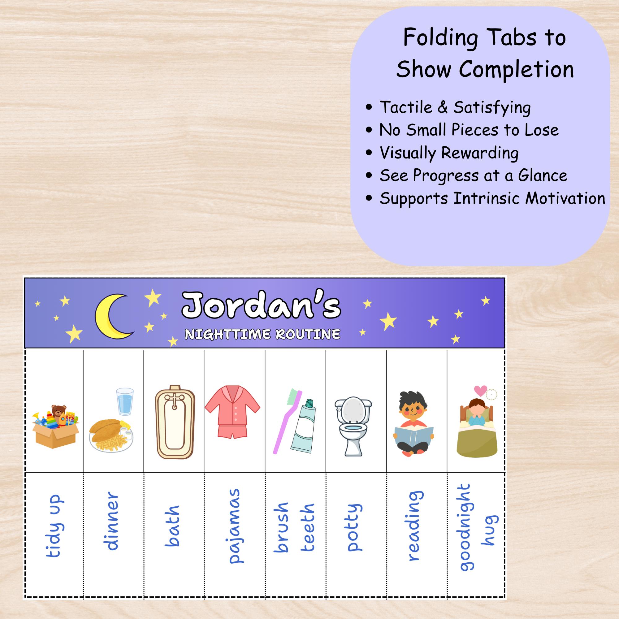 Editable Bedtime Routine Chart, Printable Folding / Flip Chart : Kids ...