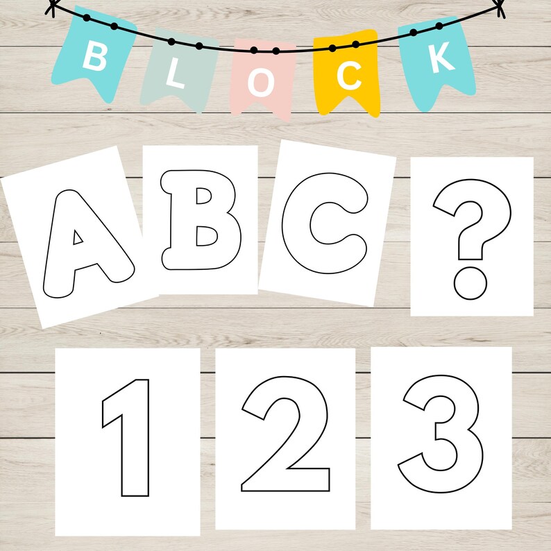 Printable Large Alphabet Block Letters and Numbers for Kids Crafts ...