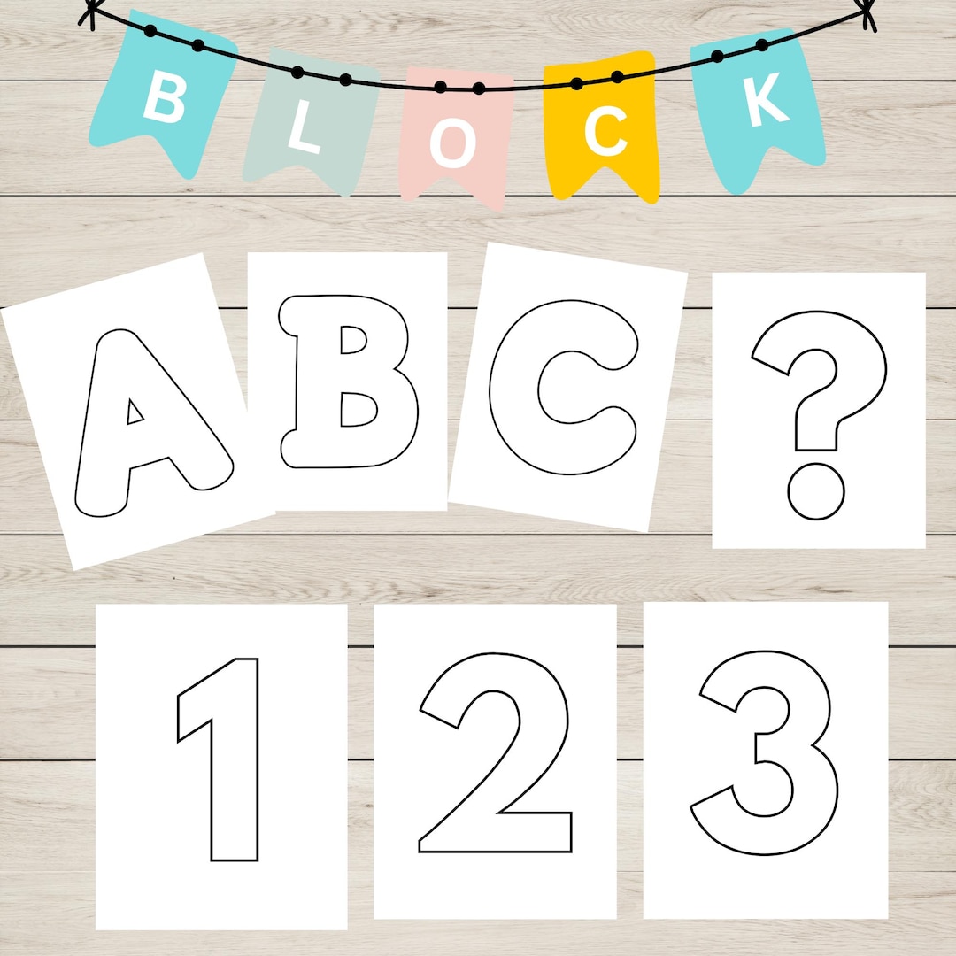 Printable Large Alphabet Block Letters and Numbers for Kids Crafts ...