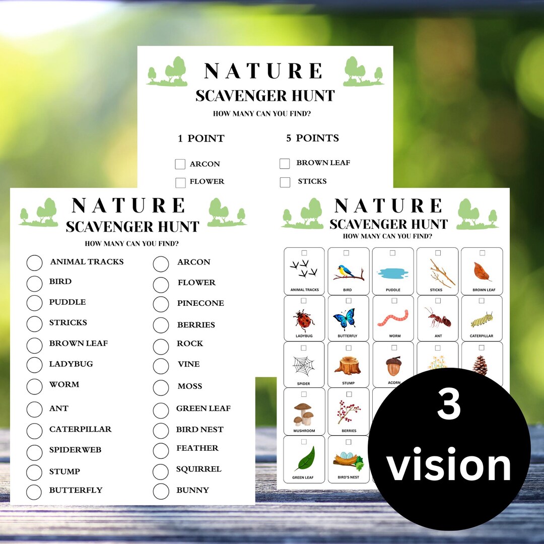 Nature Scavenger Hunt for Kids, Outdoor Nature Scavenger Hunt, Hike ...