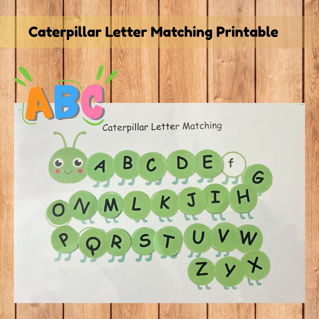 Caterpillar Letter Matching Printable, Busy Book, Learn Alphabet ...