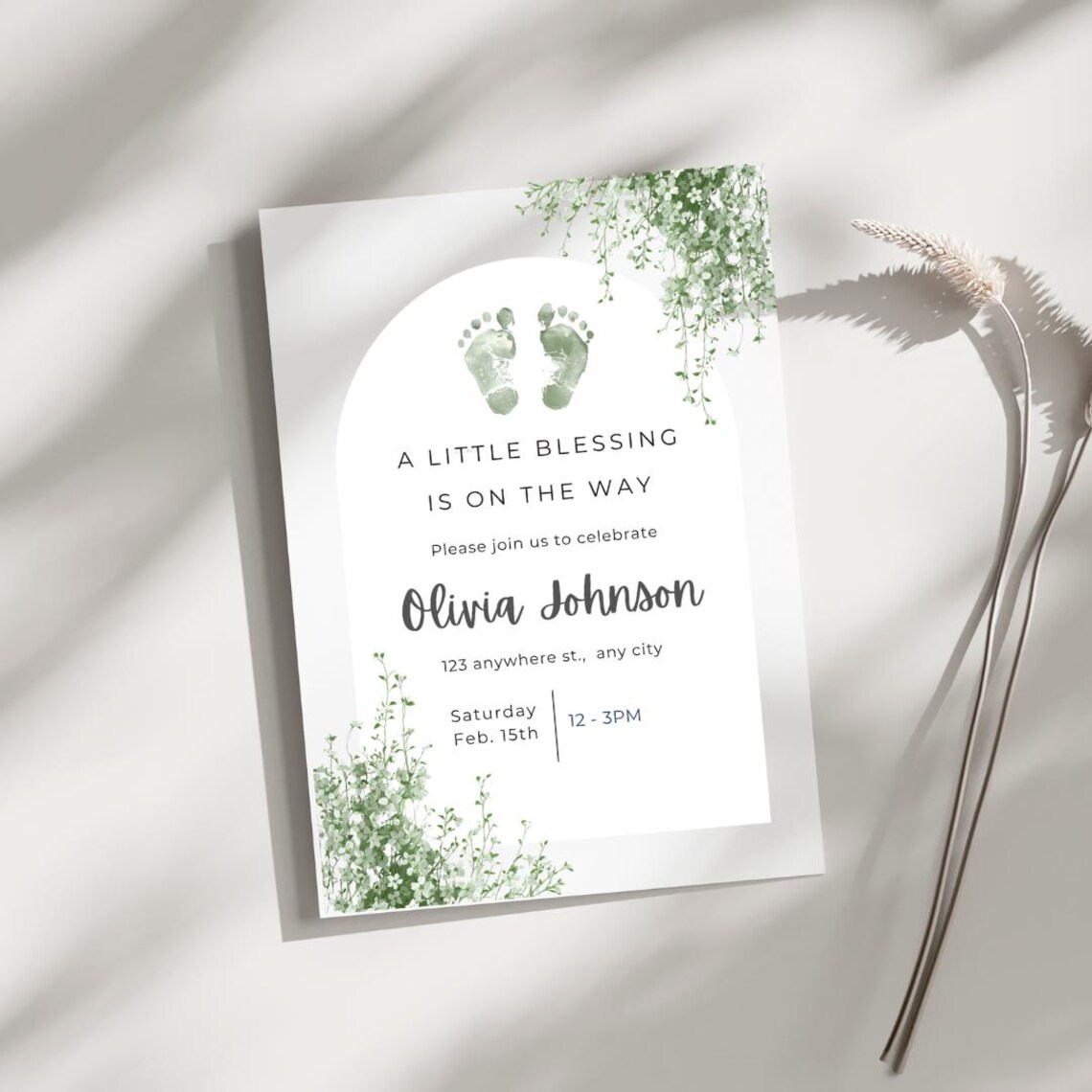 Little Blessing Baby Shower Invitation Christian Baby Shower Gender ...