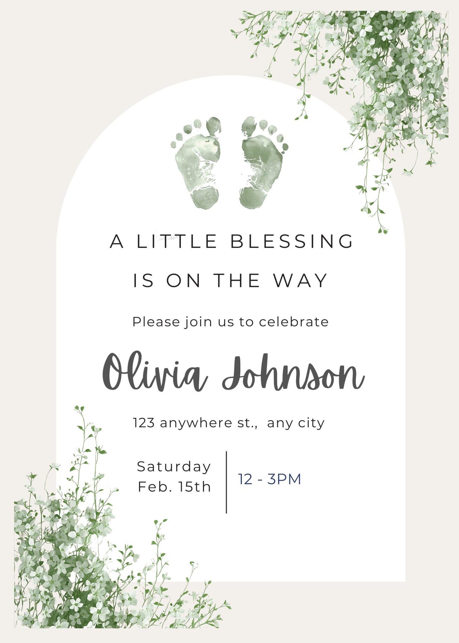 Little Blessing Baby Shower Invitation Christian Baby Shower Gender ...