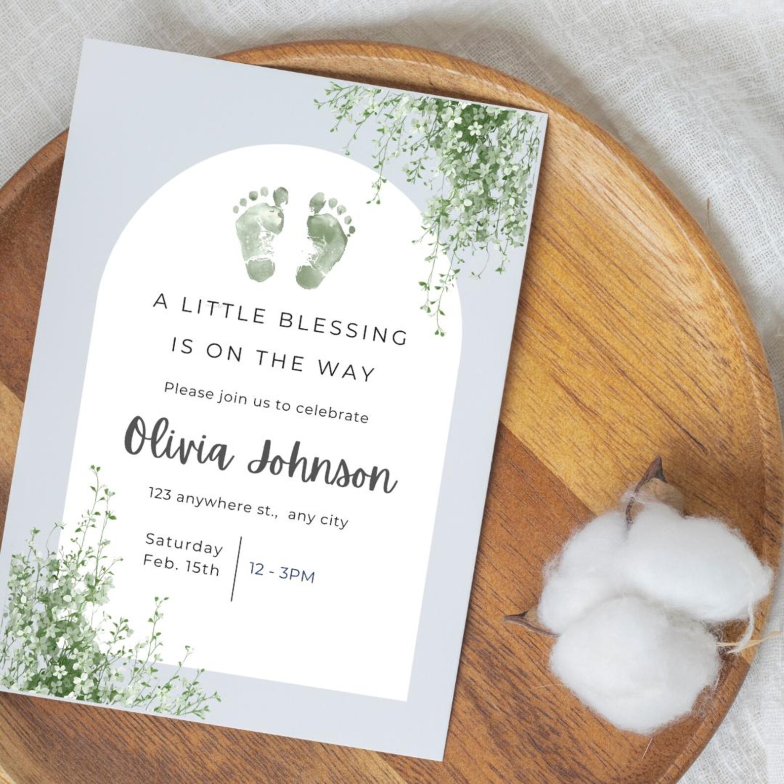 Little Blessing Baby Shower Invitation Christian Baby Shower Gender ...