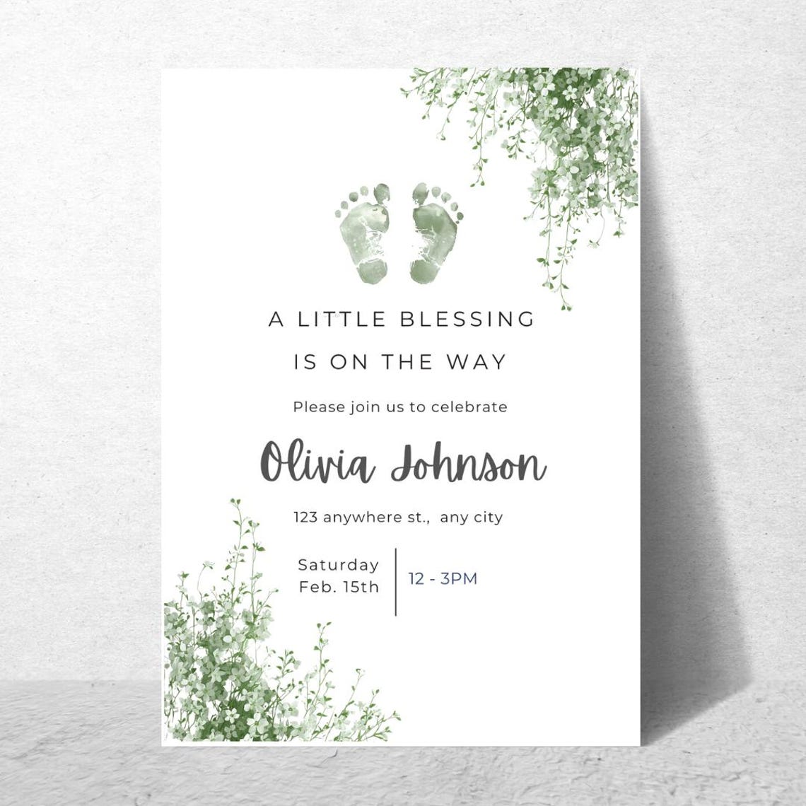 Little Blessing Baby Shower Invitation Christian Baby Shower Gender ...