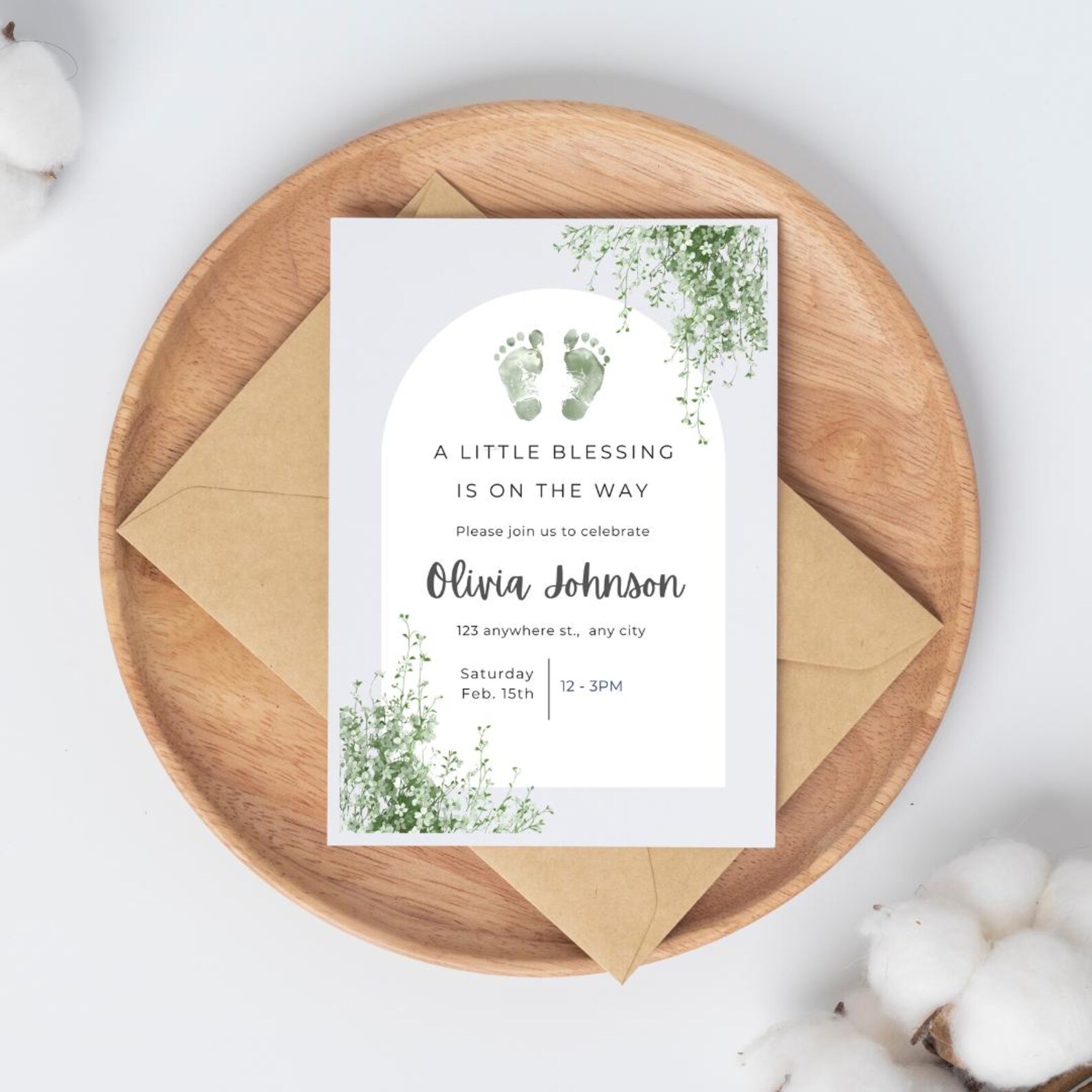 Little Blessing Baby Shower Invitation Christian Baby Shower Gender ...