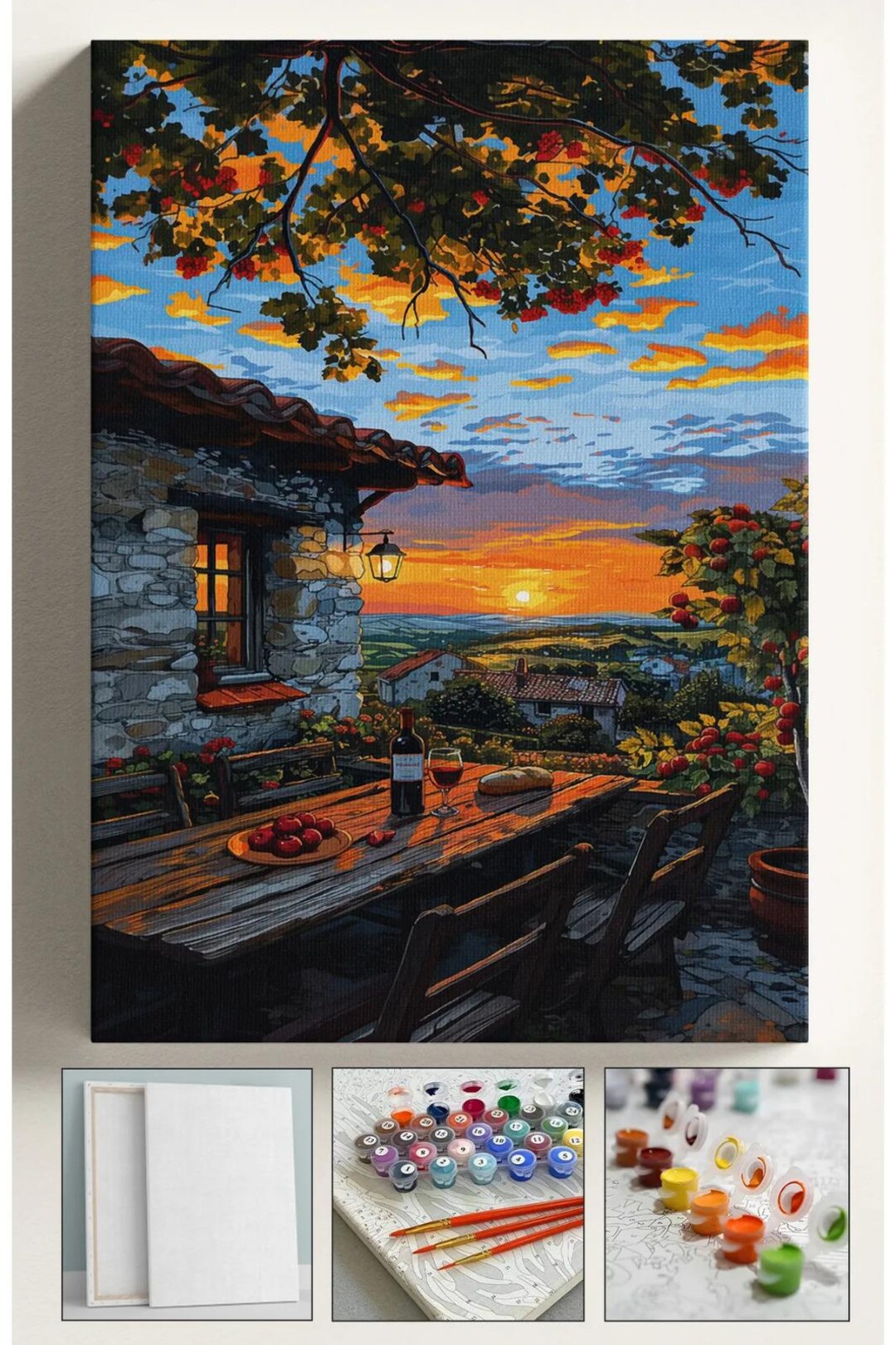 Coloring by Numbers Set, Sunset, Original Painting - Etsy